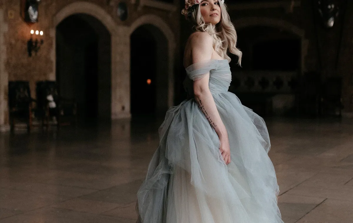 Blue Wedding Dresses, Blue Colored Bridal Gown Collection - VQ