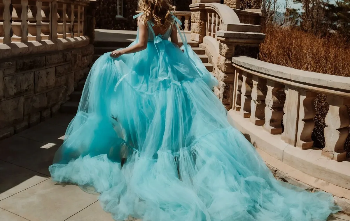 Long Train Formal Dresses, Evening Prom Gown with Long Train - VQ