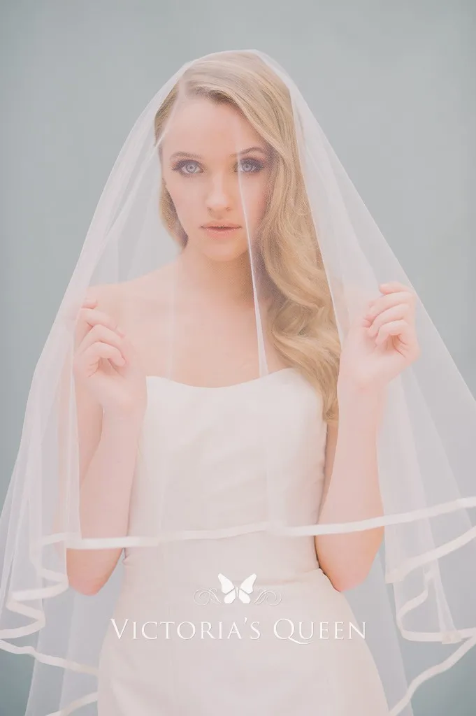 Simple Fingertip Length Wedding Veil Single-tier Veil - VQ